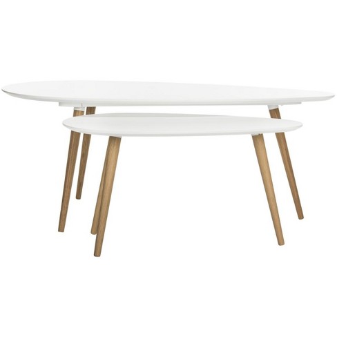 Saffron Split Coffee Table - White/oak - Safavieh : Target