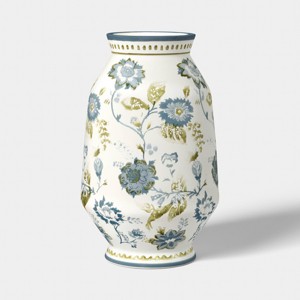 Tall Floral Painted Ceramic Vase Blue/Green - Threshold™ : Target