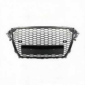 Gloss Black Honeycomb Front Grille and Fog Light Trim Kit for Audi A4 ...