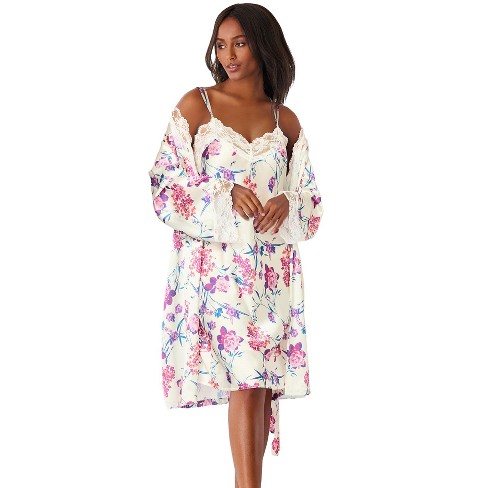 Amoureuse Women's Plus Size The Luxe Satin Short Peignoir Set - 5x ...