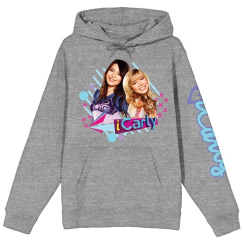 Icarly Sam And Carly Adult Heather Gray Graphic Hoodie-small : Target