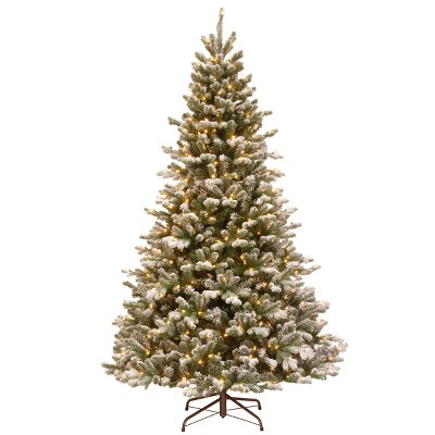 National Tree Company 7.5 Ft. Snowy Mountain Pine Slim Pine Tree With ...