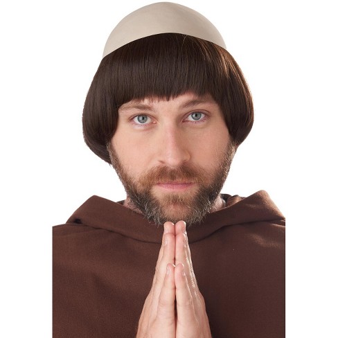 California Costumes Medieval Friar Adult Wig With Bald Cap : Target