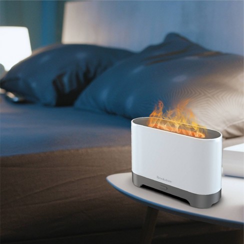 Brookstone Ambient Flame Ultrasonic Diffuser With Warm Led Light ...