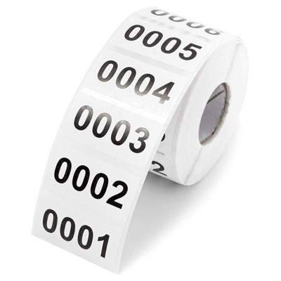 Juvale 0001-1000 Count Roll Of Numbered Stickers, Consecutive Numbers ...