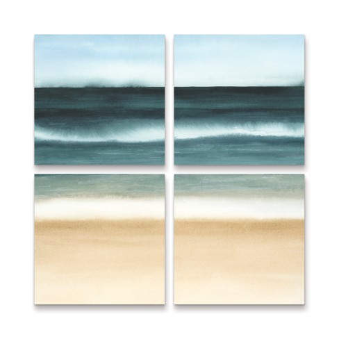 Trademark Fine Art Grace Popp Oceanic Blur I 4 Piece Panel Set Art : Target