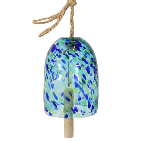 Sunnydaze Outdoor Natural Melody Glass Wind Bell Chime - 7.5" - Blue ...