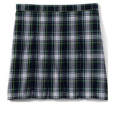 Lands' End School Uniform Girls Plaid Box Pleat Skirt Top Of The Knee ...