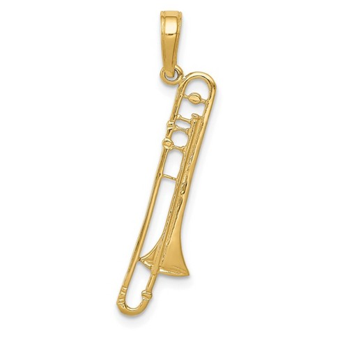 Black Bow Jewelry 14k Yellow Gold Trombone Pendant : Target
