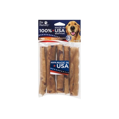 Pet Factory Made In Usa Beefhide Bones Peanut Butter Flavored - 4", 24 ...