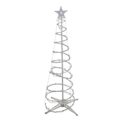 Northlight 5' Pure White Led Lighted Spiral Cone Tree Outdoor Christmas ...