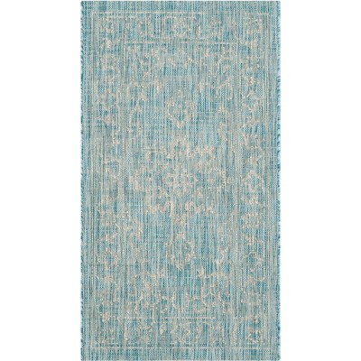 Courtyard Cy8481 Power Loomed Indoor/outdoor Accent Rug - Aqua/grey - 2 ...
