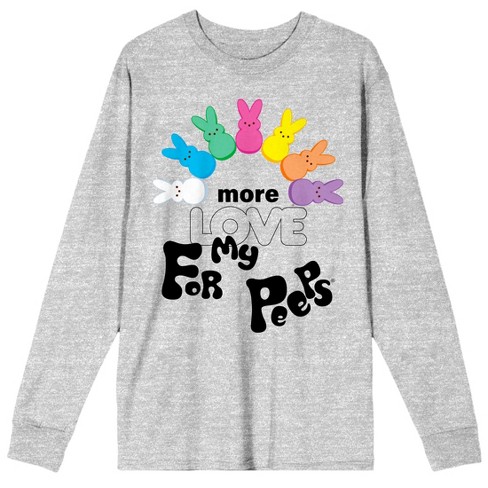 Peeps More Love For My Peeps Men's Heather Gray Long Sleeve Crew Neck ...