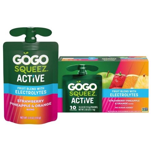 Gogo Squeez Active Strawberry Pineapple & Orange Fruit Blend Variety ...
