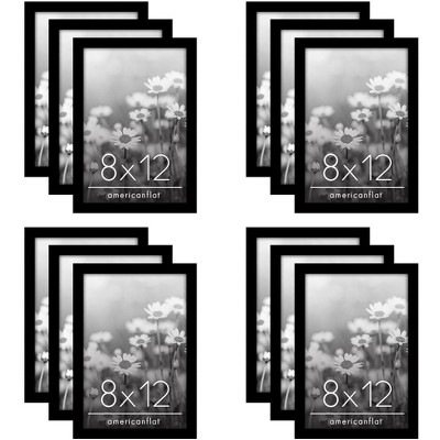 Americanflat 2 Pack Of 8x12 Frames With 6x8 Mat - Plexiglass Cover ...