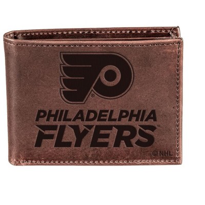 Evergreen Nhl Philadelphia Flyers Brown Leather Bifold Wallet ...