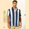 Lars Amadeus Men's Stripe Short Sleeved Color Block Button Down Beach ...