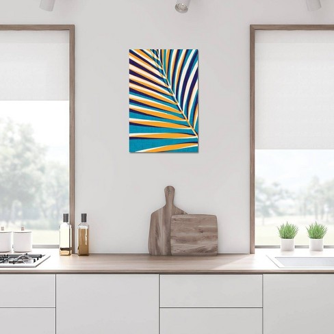 Icanvas 18"x12" Abstract Palm Leaf By Modern Tropical Canvas Print Wall ...