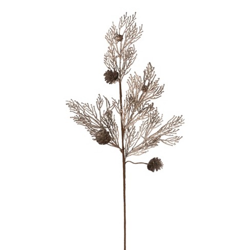 Vickerman 36" Champagne Glitter Pine Cone Artificial Christmas Spray ...