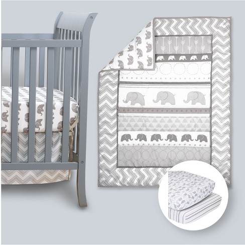 The Peanutshell Elephant Walk Grey Crib Bedding Set, 4pc To 12 Pc : Target