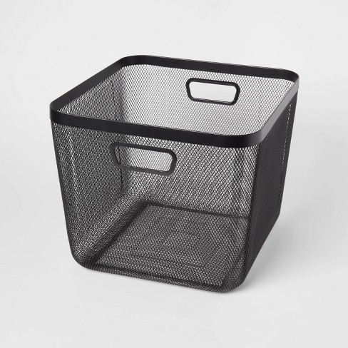 Large Metal Mesh Bin Black - Brightroom™: Steel Storage Basket With ...