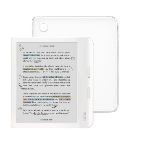Kobo Libra Colour White Ereader With Clear Case Bundle : Target