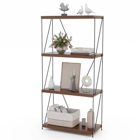 Costway 1 Pcs 4-tier Multipurpose Display Rack Freestanding Bookcase ...