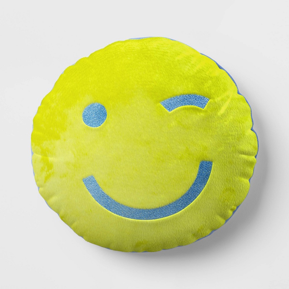 Smiley Chartreuse Throw Pillow Flutter - Room Essentials™