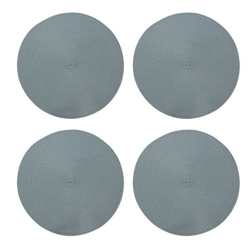 Tagltd Round Woven Placemat Set Of 4 Light Blu : Target