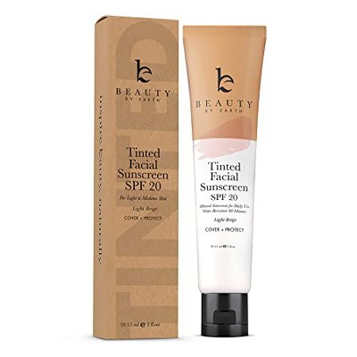 Beauty By Earth Tinted Facial Sunscreen Spf 20 Light Beige : Target