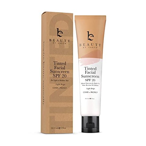 Beauty By Earth Tinted Facial Sunscreen Spf 20 Light Beige : Target