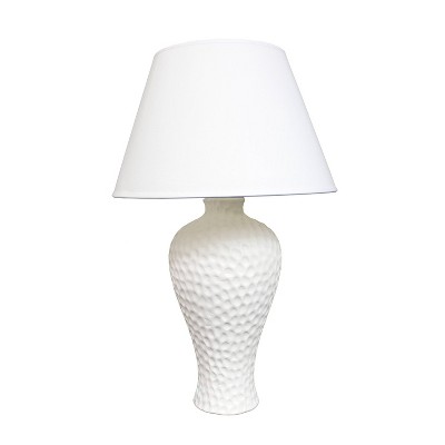 Textured Stucco Curvy Ceramic Table Lamp White - Simple Designs : Target