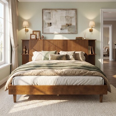 Christopher Knight Home Harper Mid-Century Wood Platform Bed Frame with ...