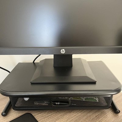 Mesh Monitor Stand With Drawer Black - Brightroom™ : Target
