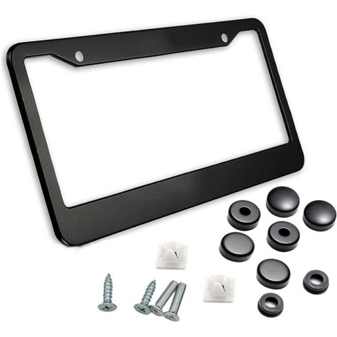 Zone Tech Metallic Aluminum License Plate Cover Frame – Classic Black ...