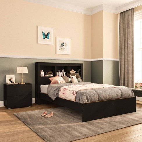Polifurniture 3pc Full Madison Bedroom Set With Single Nightstand Black ...