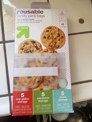 Reusable Food Storage Bags -15pc Variety Pack/5ct Each - Up & Up™ : Target