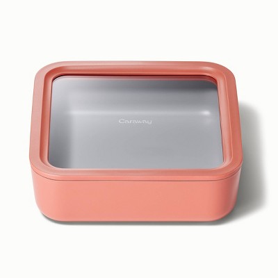 Caraway Home Small Ceramic Coated Glass Food Storage Container ...