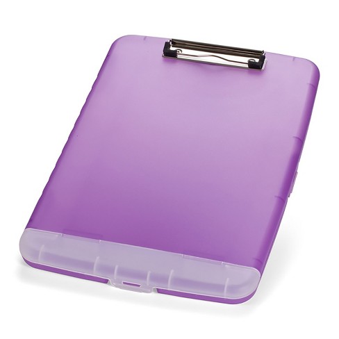 Officemate Slim Clipboard With Storage Box, Low Profile Clip & Storage ...