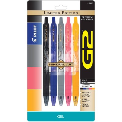 Pilot 5pk G2 Mineral Art Collection Gel Pens Fine Point 0.7mm Assorted ...