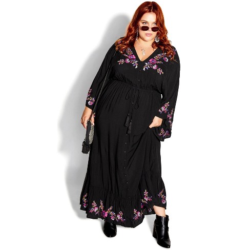 Starling Reine| Women's Plus Size Embroidered Folklore Maxi Dress ...