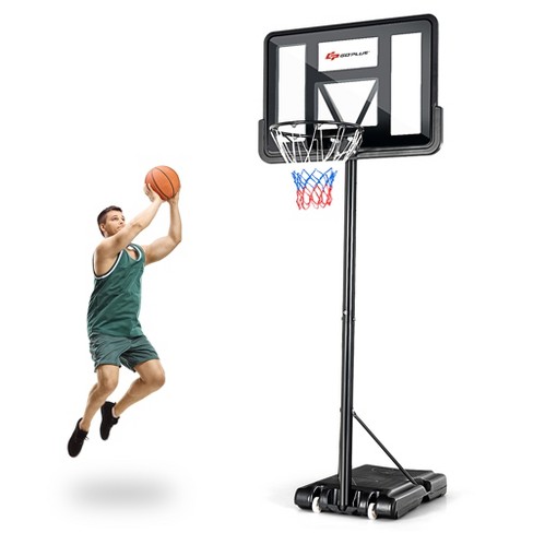 Costway Portable Basketball Hoop Stand Adjustable Height W/shatterproof ...