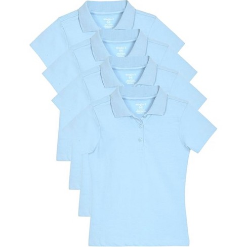 Studio 3 Big Girl's 4-pack Short Sleeve Soft Jersey Polo Uniform Shirts ...
