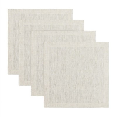 Solino Home Linen Square Placemats Light Natural Set of 4, 14 x 14 ...