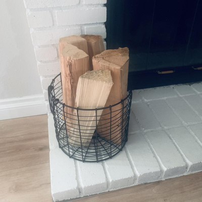 Round Wire Storage Basket With Handles Black - Hearth & Hand™ With ...