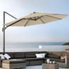 Sonkuki 10 Ft Patio Cantilever Umbrella, Outdoor Round Offset Sturdy ...