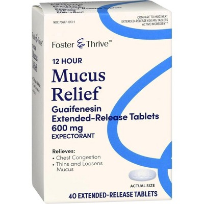 Foster and Thrive Mucus ER Guaifenesin 600 mg Extended Release Tablets ...