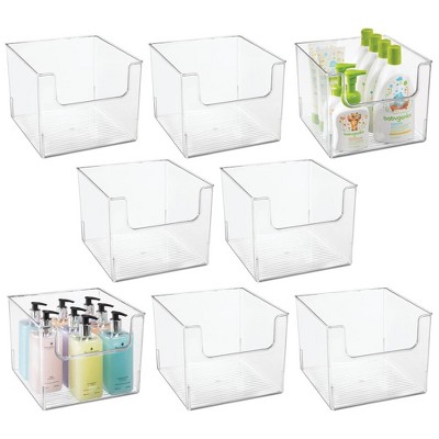 Mdesign Plastic Bathroom Storage Organizer Basket Bin - Clear : Target