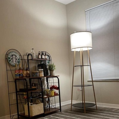 Floor Lamp With Shelves Black/natural - Threshold™ : Target