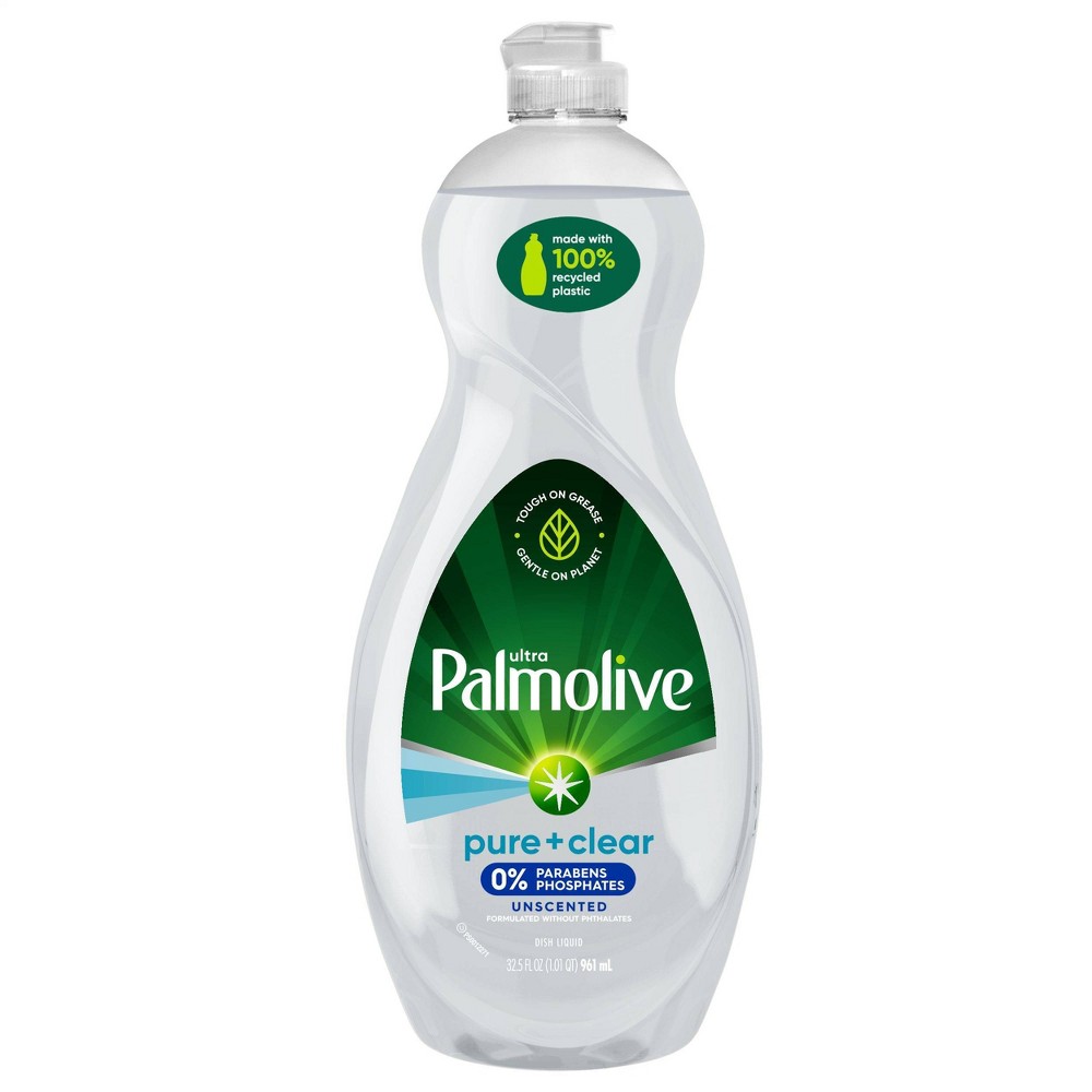 Palmolive Ultra Pure + Clear Liquid Dish Soap Detergent - Fragrance ...
